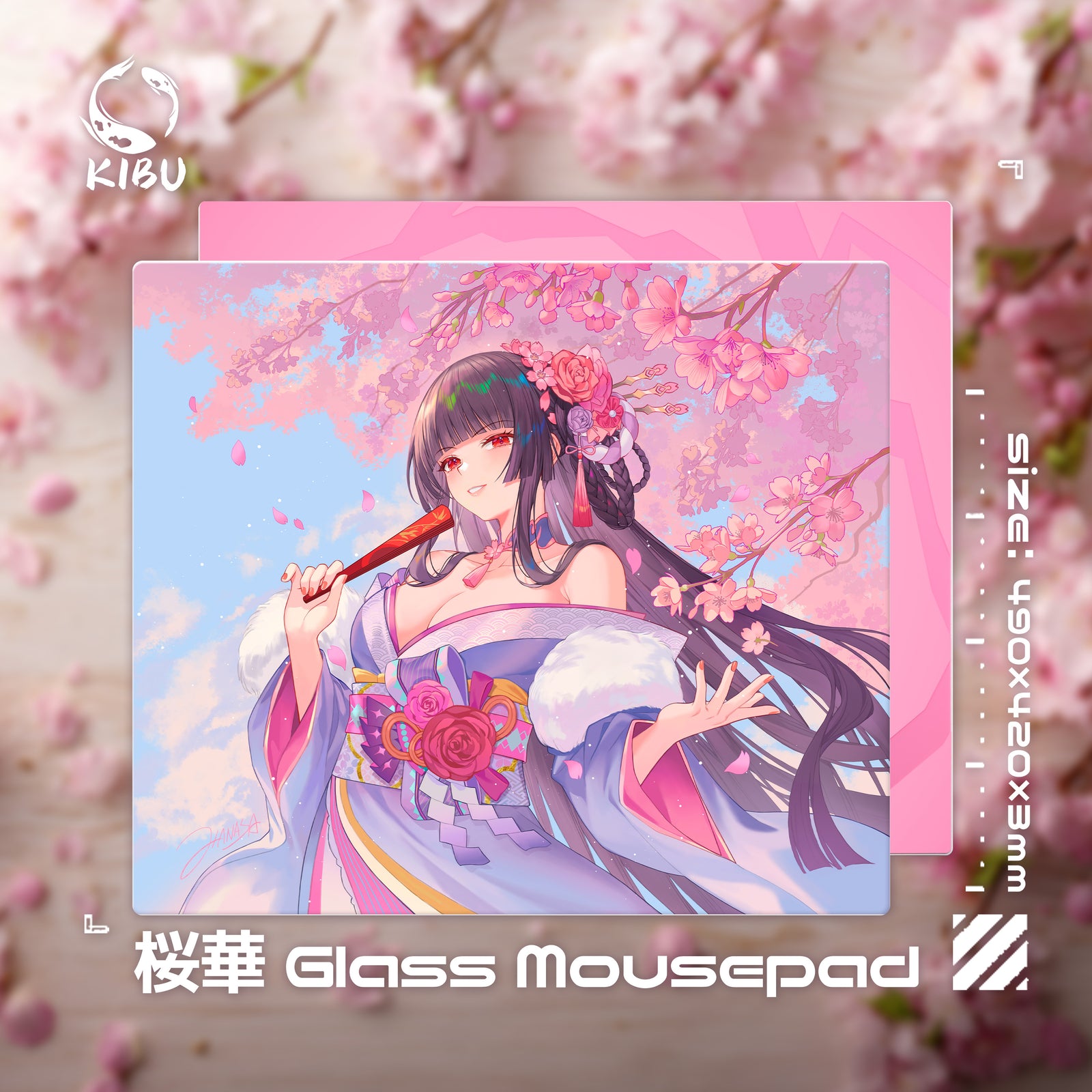 【数量限定】KIBU Gear 桜華 Japan Limited Edition【ガラス製マウスパッド】