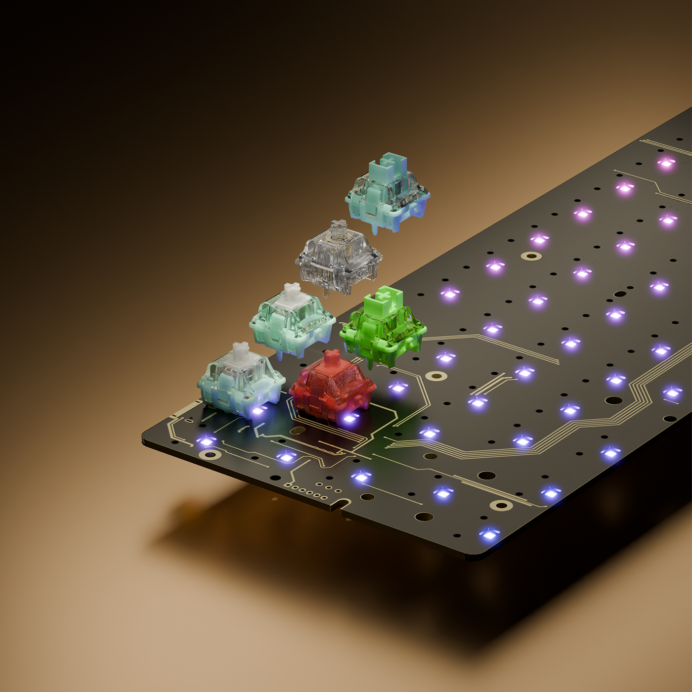 GATERON GT60 PRO Magnetic Keyboard PCBA【スタビ＆フォーム組み立て済み】